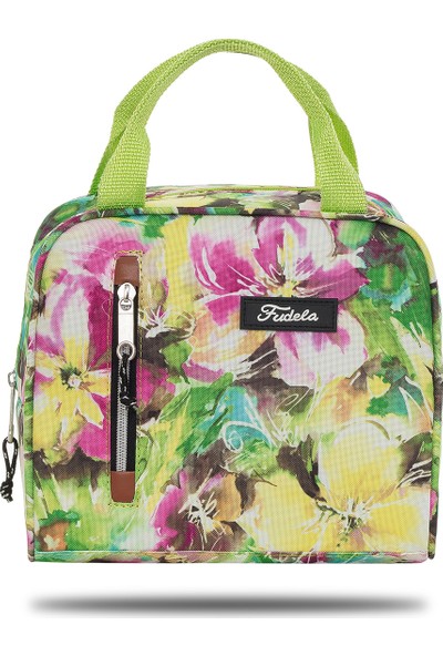 Fudela Lounch Color Yeşil Çiçek Beslenme Çantası