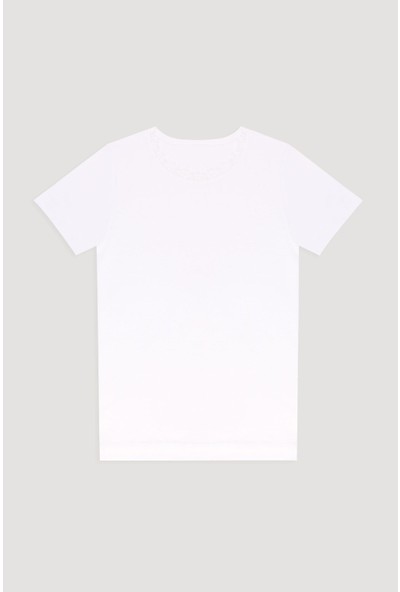 Bross Beyaz 1132 Ribana Bisiklet Yaka Çocuk Fanila