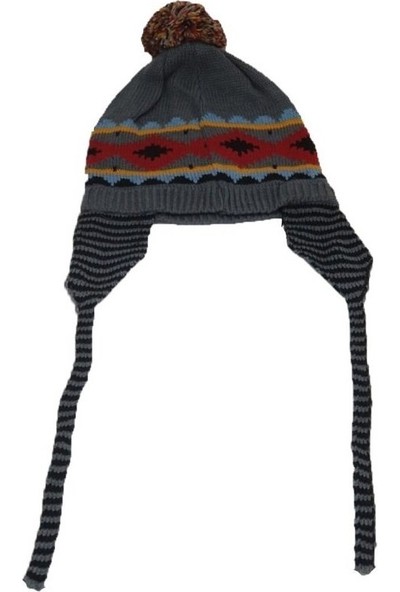 Hiper AJS-002 Gri Kulaklıklı Desenli Çocuk Kışlık Bere