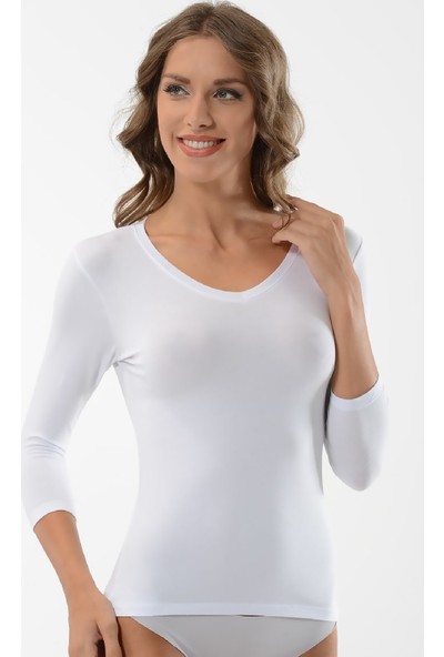 Obje Kadın Penye Modal V Yaka Kapri Kollu Bady Obje Kadın Penye Modal V Yaka Kapri Kollu Bady