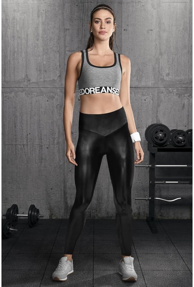 Doreanse Kadın Yüksek Bel Parlak Spor Tayt 8035