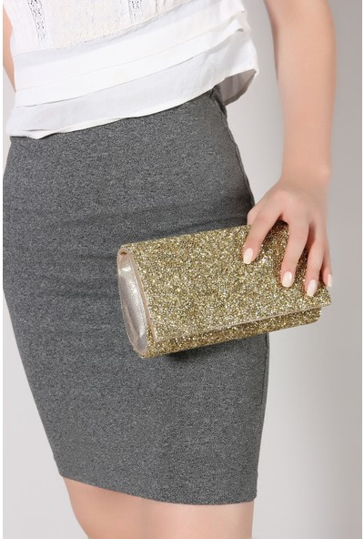 Rovigo Plus Altın Suni Deri Kadın Çanta