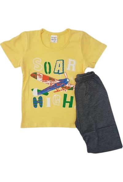 Lolly Dolly 1715 Erkek Bebek Baskılı Kapri Pijama Takımı