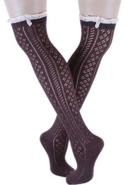 Brogetti Dantel Ve Düğme Detaylı Kahverengi Dizüstü Çorap Emily Brogetti Dantel Ve Düğme Detaylı Kahverengi Dizüstü Çorap Emily
