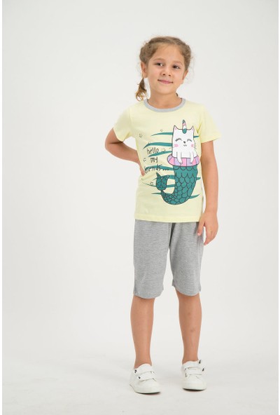 Roly Poly Kız Çocuk Kapri Takımı Limon Sarı