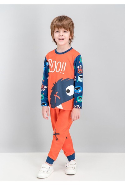 Roly Poly Boo Turuncu Erkek Çocuk Pijama Takımı