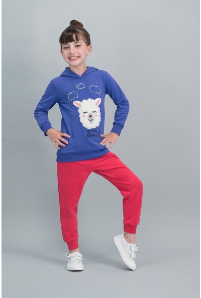 Roly Poly Sheep Mor Kız Çocuk Kapüşonlu Eşofman Takımı