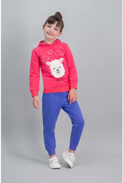 Roly Poly Sheep Fuşya Kız Çocuk Kapüşonlu Eşofman Takımı