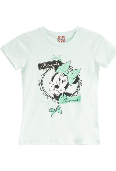 Mickey & Minnie Mouse Lisanslı Mint Kız Çocuk T-Shirt