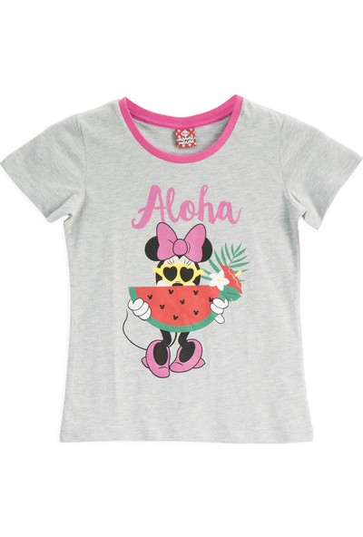 Mickey & Minnie Mouse Lisanslı Grimelanj Kız Çocuk T-Shirt