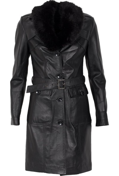 By Motto Mystical Kadın Uzun Deri Ceket