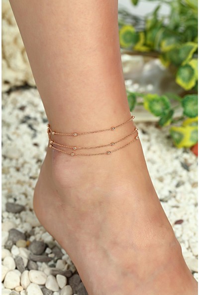 Azuris 925 Ayar Gümüş Üçlü Pullu Halhal