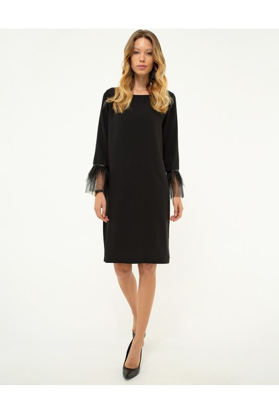 Pierre Cardin Kadın Siyah Dokuma Elbise 50216673-VR046 Pierre Cardin Kadın Siyah Dokuma Elbise 50216673-VR046
