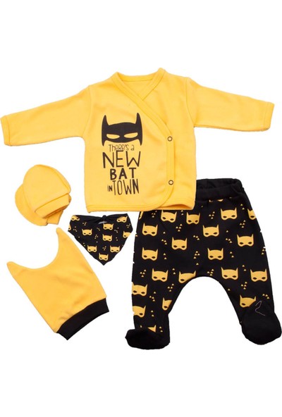 Minizeyn Bat 5'li Sarı Zıbın Seti