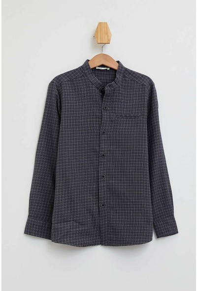 DeFacto Erkek Çocuk Regular Fit Bisiklet Yaka Uzun Kollu Pamuk Uzun Kollu Gömlek K9759A619AU