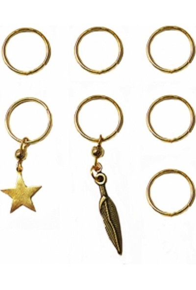 New Obsessions Gold Boho Saç Küpesi 7'li