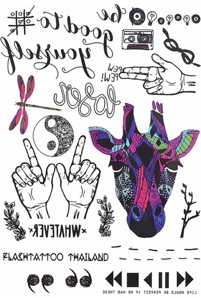 Flash Tattoos Giraffe Geçici Dövme