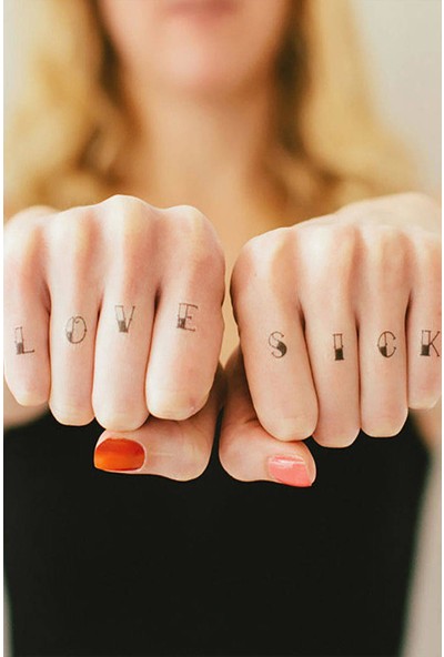 Flash Tattoos Altın Harfler Geçici Dövme