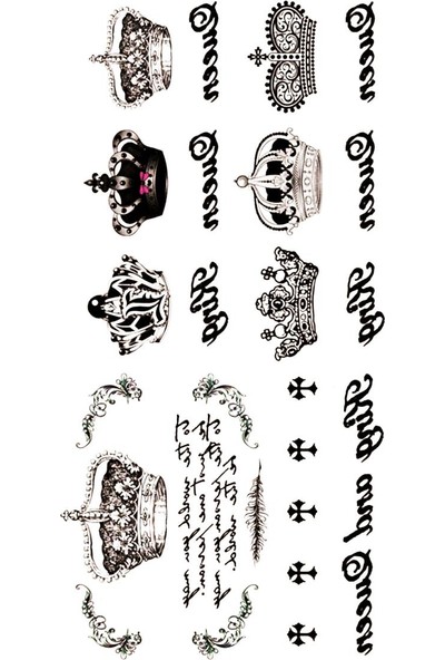 Flash Tattoos Queen Crown Geçici Dövme