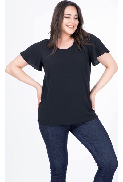 Myline Volanlı Kısa Kol Bluz 23688