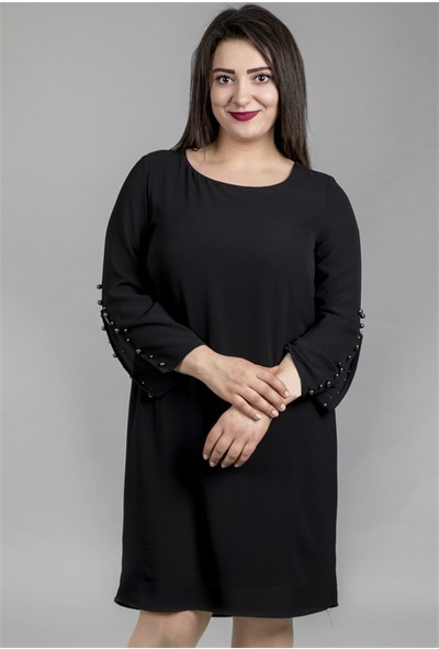 Myline Kolda İnci Detaylı Astarlı Elbise 23738 Myline Kolda İnci Detaylı Astarlı Elbise 23738