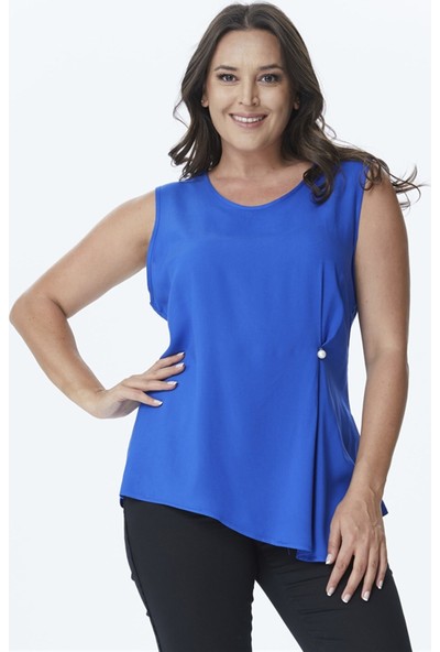 Myline İnci Detaylı Kolsuz Bluz 23916