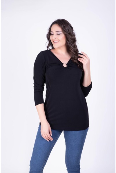 Myline Yakası Aksesuar Detaylı Bluz 34372