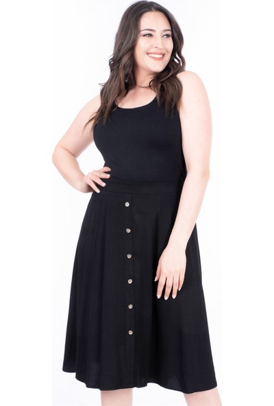 Myline Önden Düğmeli Etek 34475