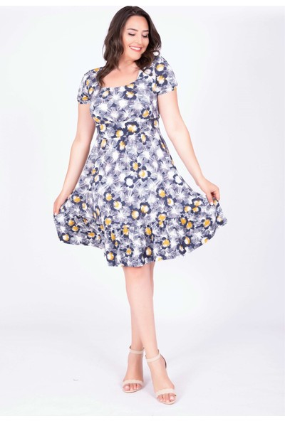 Myline Kare Yaka Elbise 34778 Myline Kare Yaka Elbise 34778