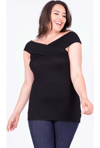 Myline Karmen V Yaka Kolsuz Bluz Siyah 34715 Myline Karmen V Yaka Kolsuz Bluz Siyah 34715
