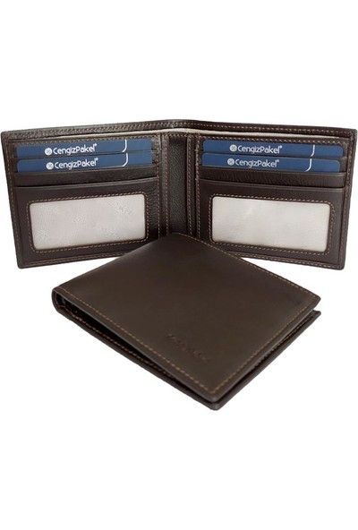Cengiz Pakel Deri Erkek Cüzdan Kahve 500K