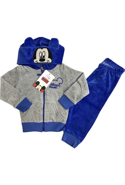 Disney Mickey Mouse Kapüşonlu Kadife Erkek Çocuk Eşofman Takım