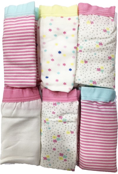 Öztaş 4726 Kız Baskılı Şort Külot 6'lı Asorti Paket