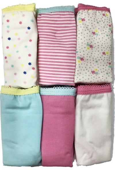 Öztaş 4723 6'lı Kız Baskılı Likralı Slip Külot Öztaş 4723 6'lı Kız Baskılı Likralı Slip Külot