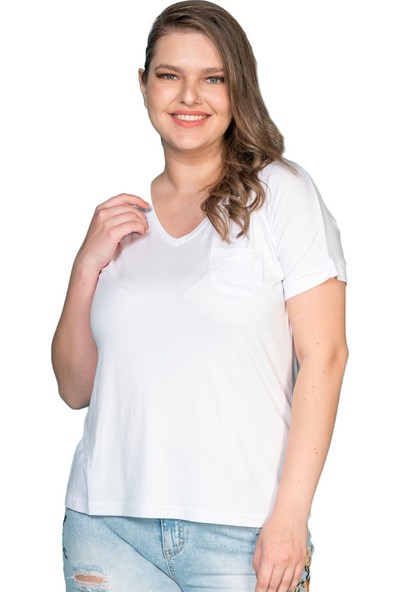 Hanezza Kadın V Yaka Basic T-Shirt P120 Hanezza Kadın V Yaka Basic T-Shirt P120