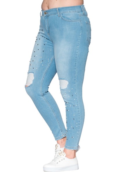 Hanezza Kadın Inci Detaylı Kot Pantolon Pt11334 Hanezza Kadın Inci Detaylı Kot Pantolon Pt11334