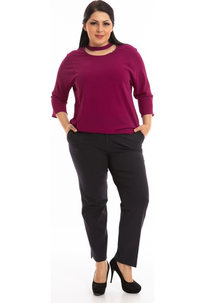 Hanezza Kadın Içten Lastikli Gabardin Pantolon Pt2167 Hanezza Kadın Içten Lastikli Gabardin Pantolon Pt2167