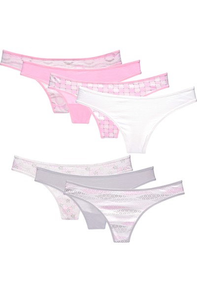 Nicoletta Kadın Külot Büyük Beden Tanga 7'li Paket