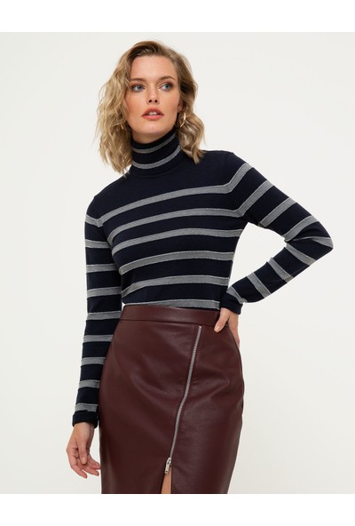 Pierre Cardin Kadın Lacivert Triko Kazak 50210426-VR033 Pierre Cardin Kadın Lacivert Triko Kazak 50210426-VR033