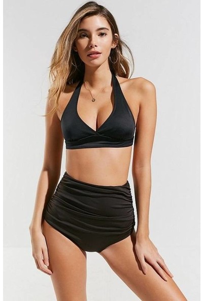 Angelsin Siyah Yüksek Bel Bikini Takım