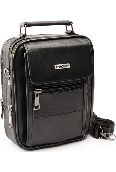 Bay Pablo C60 Çelik Kasalı Hakiki Deri Erkek El Çantası