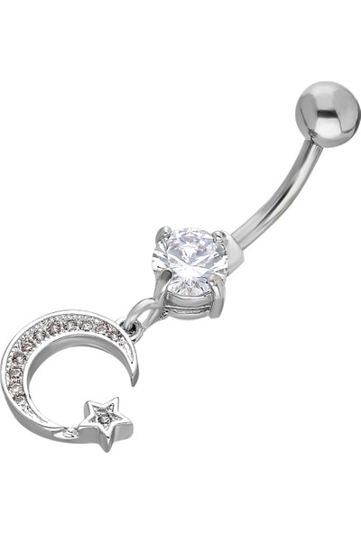 Getss Prg215A Ay Yıldız Model Çelik Göbek Piercing Getss Prg215A Ay Yıldız Model Çelik Göbek Piercing