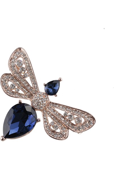 Lavisera Mavi Taşlı Kelebek Broş