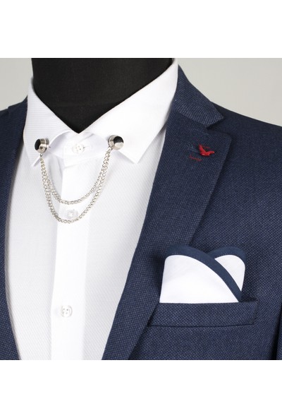 Deepsea Lacivert Kenarı Biyeli Yaka Mendil 1901814 Deepsea Lacivert Kenarı Biyeli Yaka Mendil 1901814