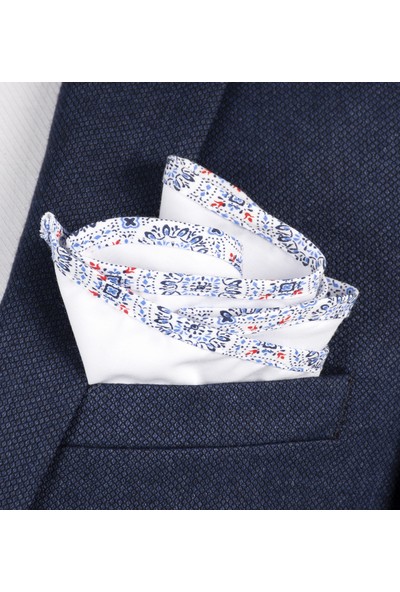 Deepsea Mavi-Beyaz Kenarı Biyeli Yaka Mendil 1901814 Deepsea Mavi-Beyaz Kenarı Biyeli Yaka Mendil 1901814