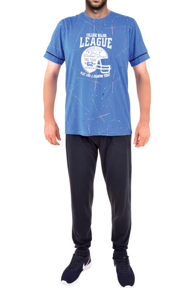 Tom John Erkek Pijama Takımı Kısa Kollu Cepli Pamuk