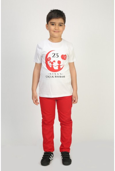 Toontoy Unisex Çocuk 23 Nisan Baskılı T-Shrit