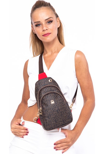 Benetton Kadın Vücut Çantası Kahve-Kırmızı BNT168