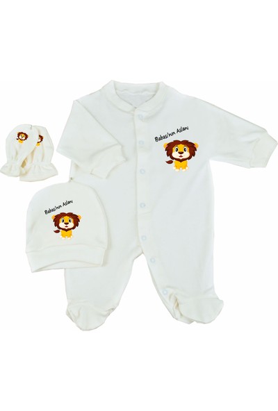 İsatolye Iş Atölye Babasının Aslanı Bebek Tulum Seti %100 Pamuk İsatolye Iş Atölye Babasının Aslanı Bebek Tulum Seti %100 Pamuk