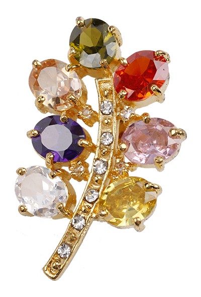 Lavisera Zirkon Taşlı Renkli Şık Tasarım Broş